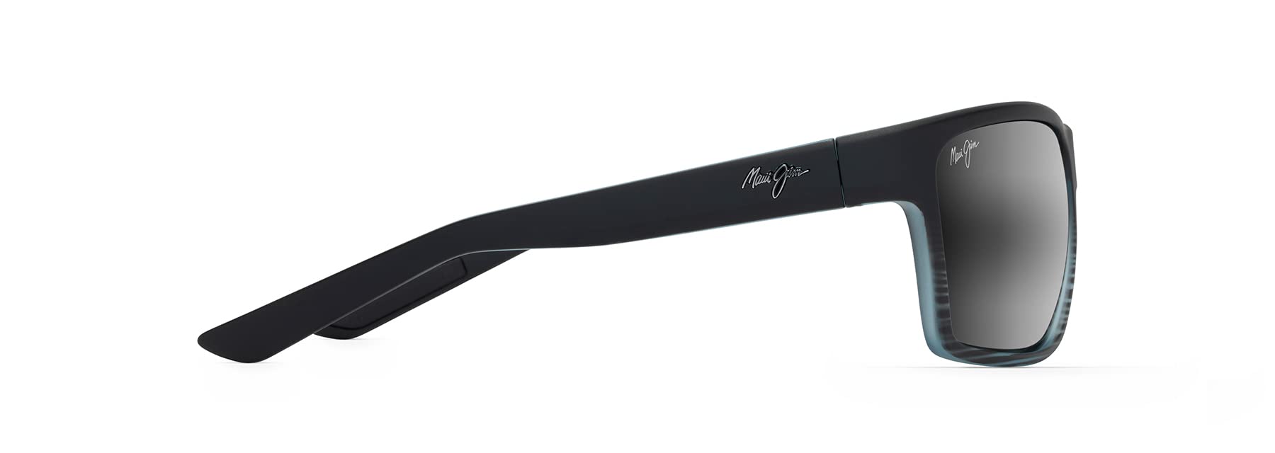 Maui Jim Men's and Women's Alenuihaha Polarized Wrap Sunglasses, Grey Black Stripe/Neutral Grey, Large