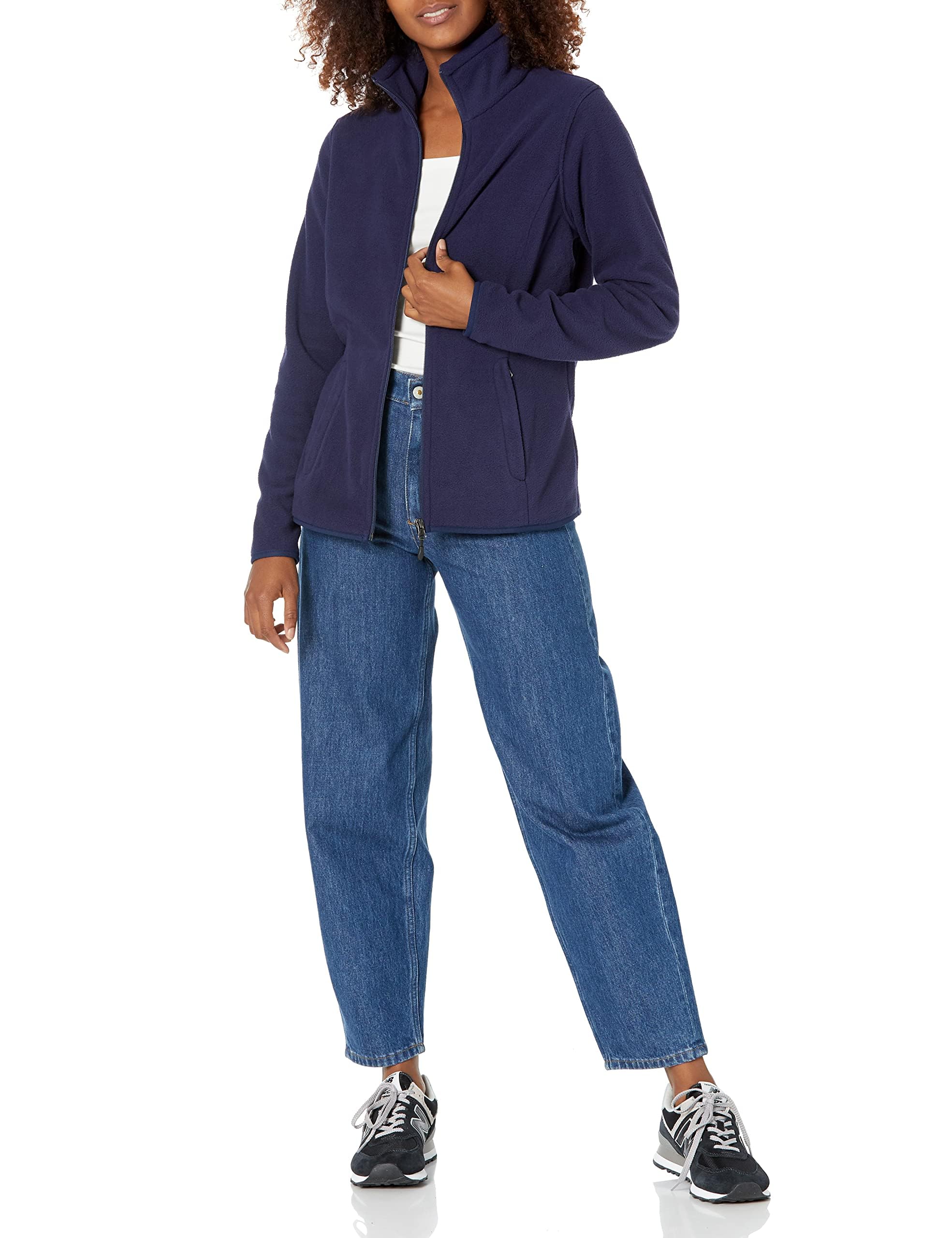Amazon Essentials Women's Classic-Fit Full-Zip Polar Soft Fleece Jacket (Available in Plus Size), Navy, X-Large