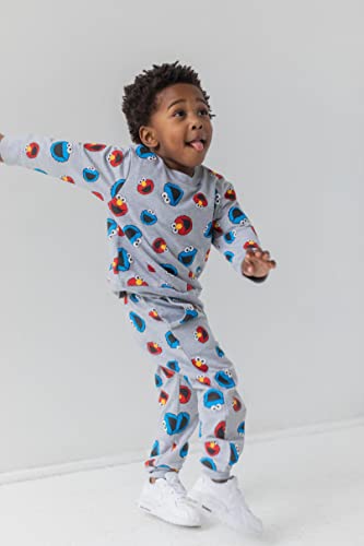 Sesame Street Cookie Monster Elmo Toddler Boys French Terry Sweatshirt and Pants Set Grey 2T