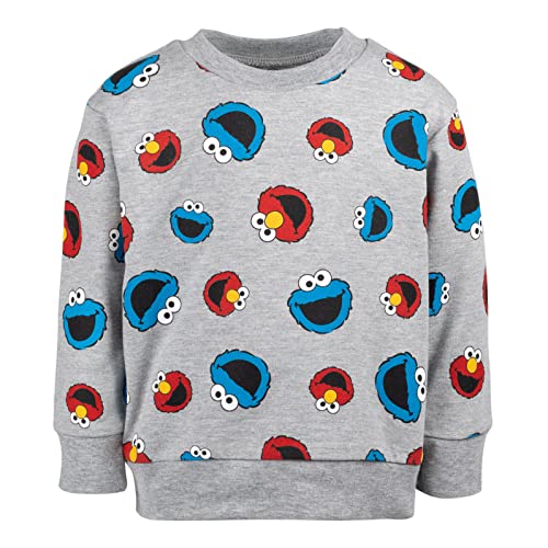 Sesame Street Cookie Monster Elmo Toddler Boys French Terry Sweatshirt and Pants Set Grey 2T