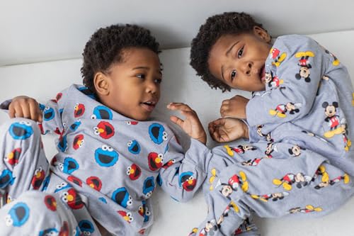 Sesame Street Cookie Monster Elmo Toddler Boys French Terry Sweatshirt and Pants Set Grey 2T