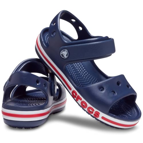 Crocs Unisex-Child Bayaband Sandals, Navy/Pepper, 9 Toddler