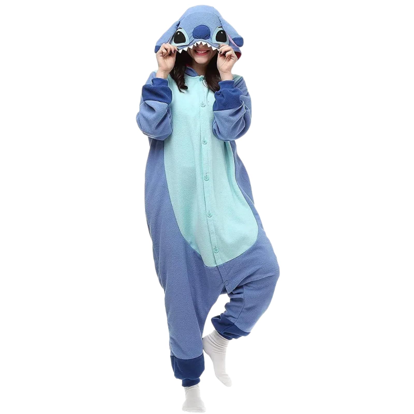 Unisex Adult Onesie Animal Pajamas,Halloween Cosplay Costumes,Cartoon Costumes Party Wear(Blue S)
