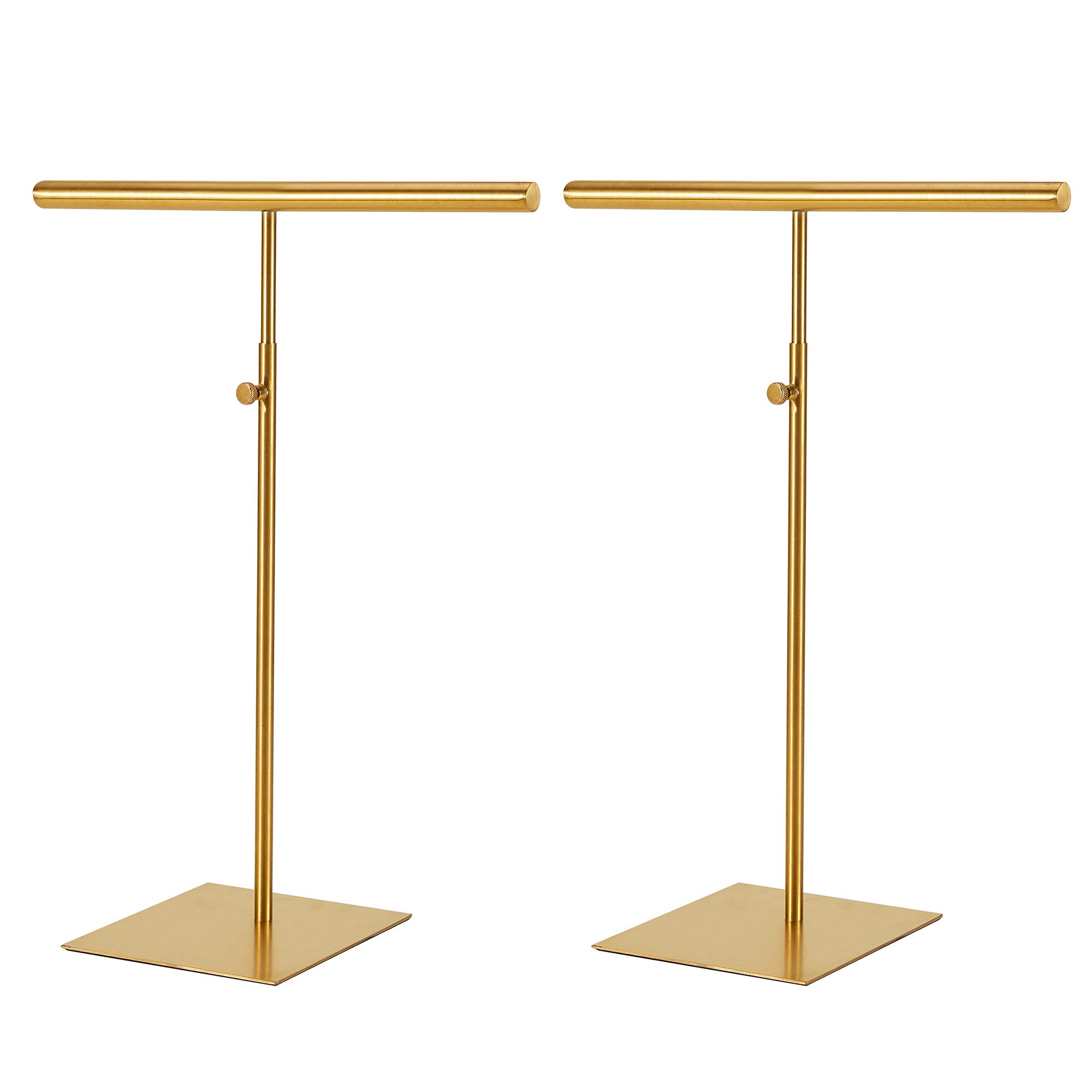SHUNKAIZS Necklace Holder Jewelry Stand, Purse Display Stand, 2Pcs Stainless Display Stand, Jewelry Tower Stand Adjustable Height for Necklaces, Bracelets, Bag
