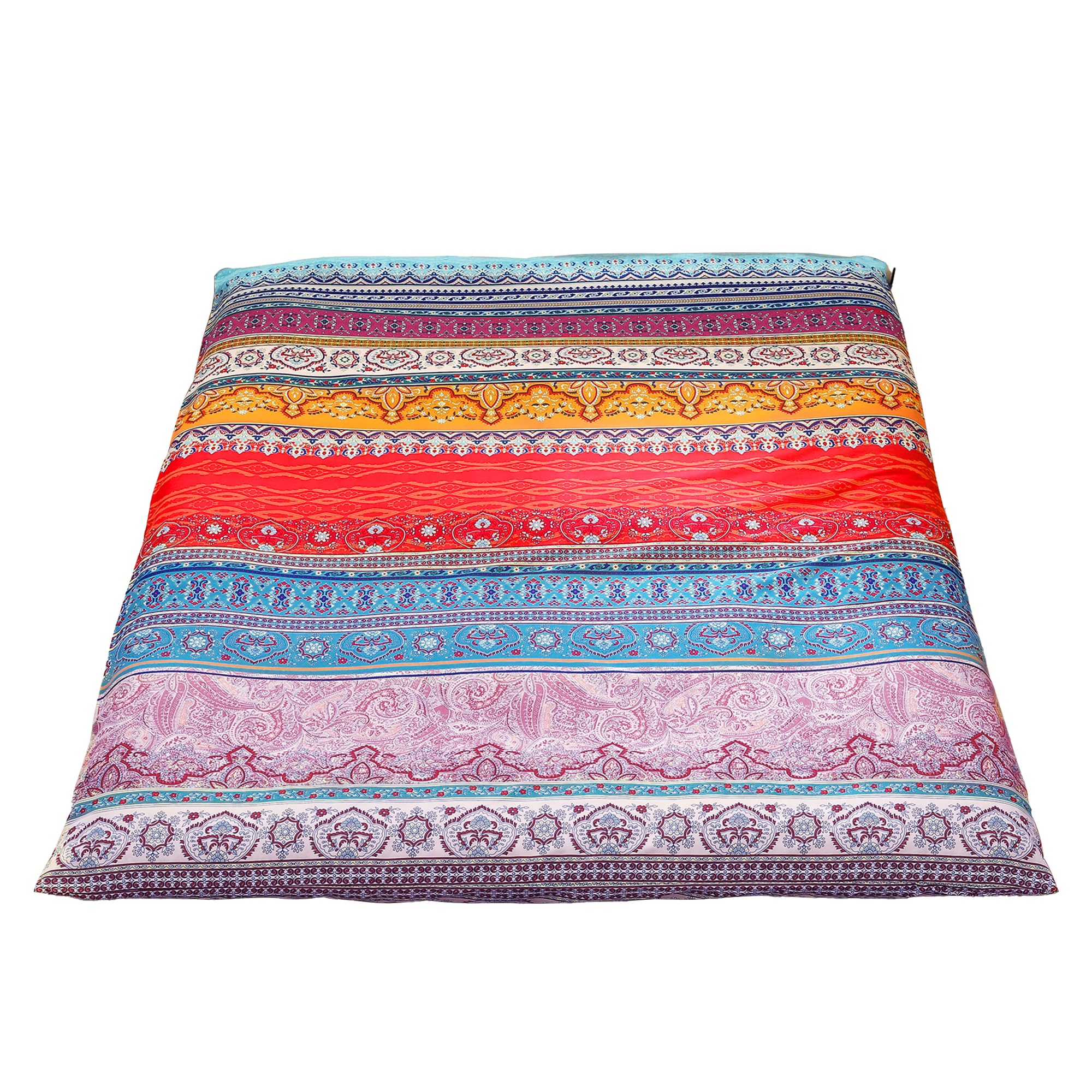 MAXYOYO Mattress Cover for Traditional Japanese Futon Mattress, Futon Floor Mattress Cover with Zipper, Super Soft and Machine Washable, Boho Style, Full
