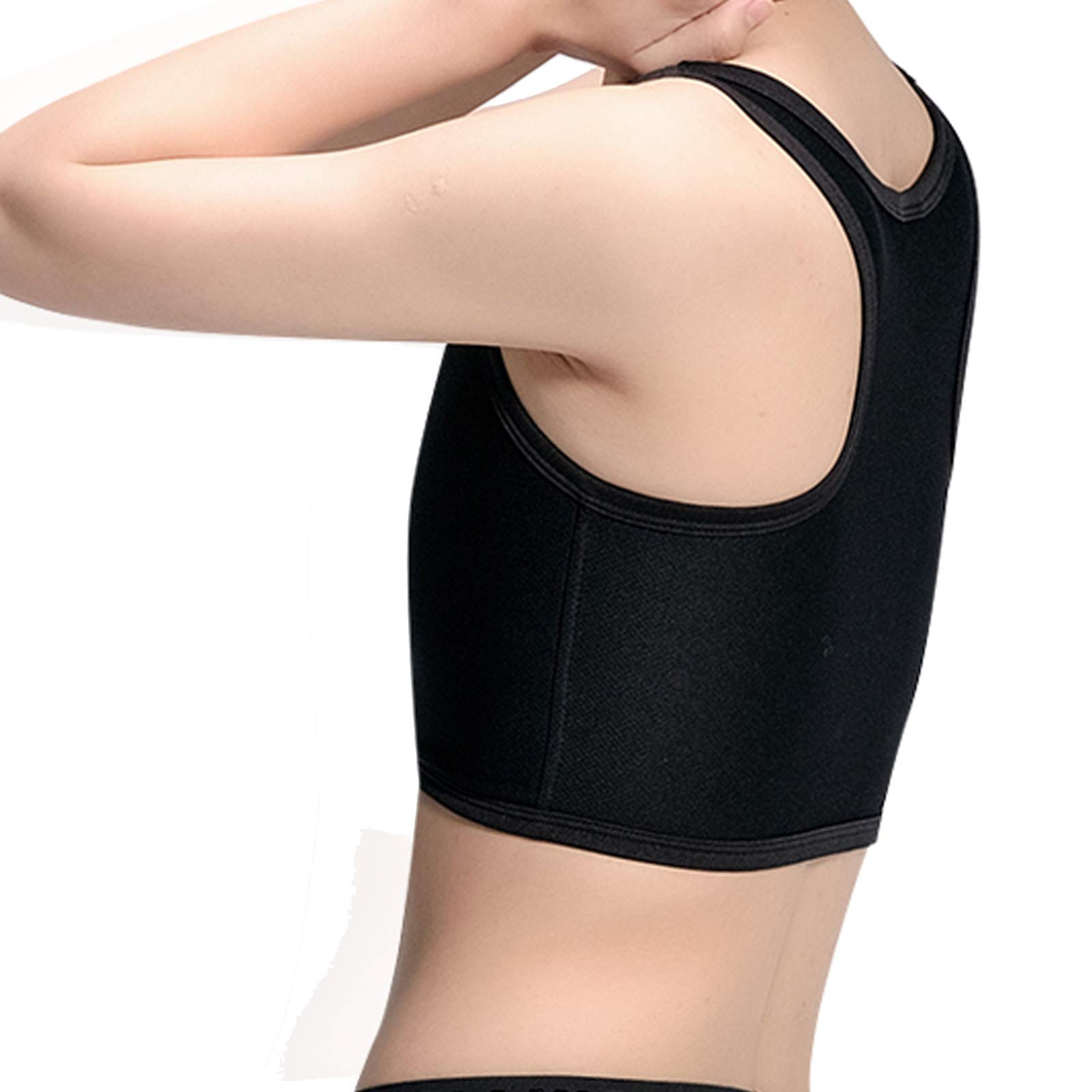 Chest Binder Tank Top Breathable Comfortable and Soft Slim Fit Trans Vest Tops Tomboy Lesbian (Black, 5XL)