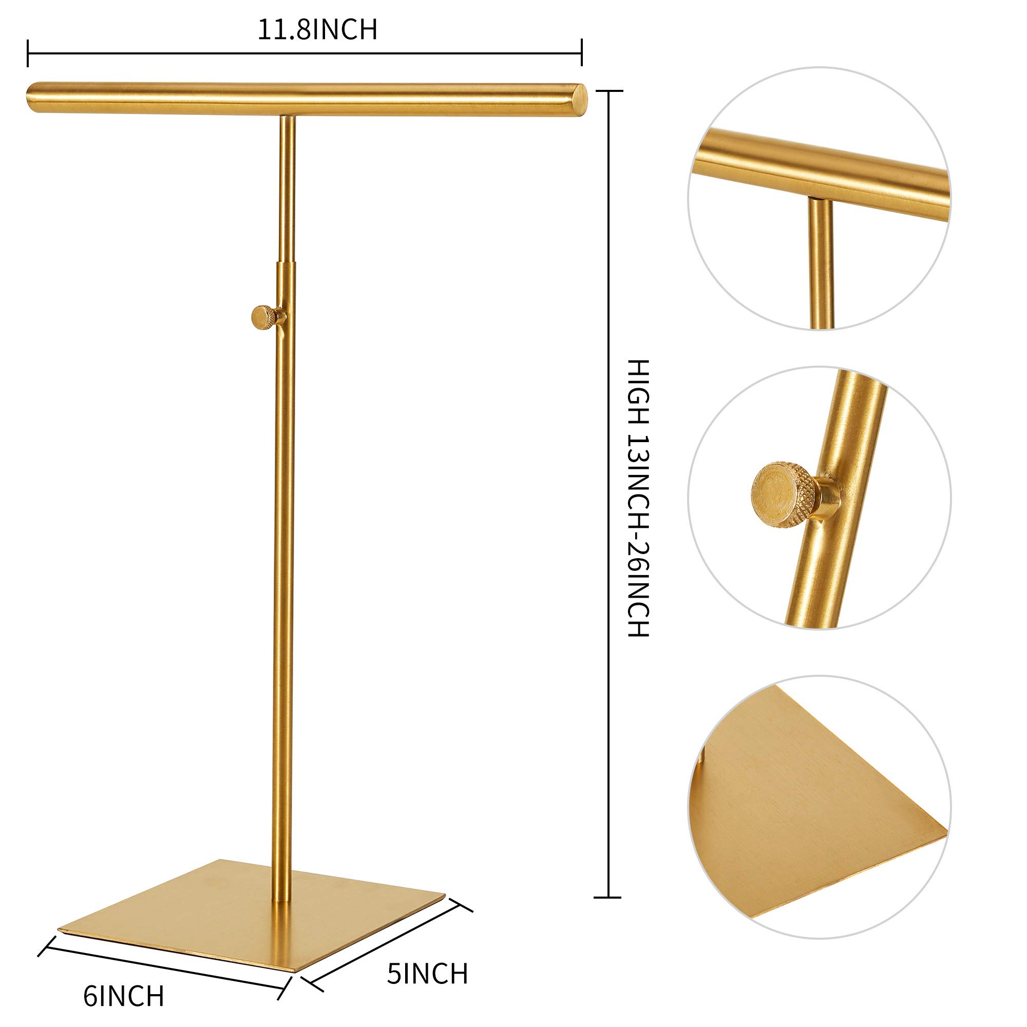 SHUNKAIZS Necklace Holder Jewelry Stand, Purse Display Stand, 2Pcs Stainless Display Stand, Jewelry Tower Stand Adjustable Height for Necklaces, Bracelets, Bag