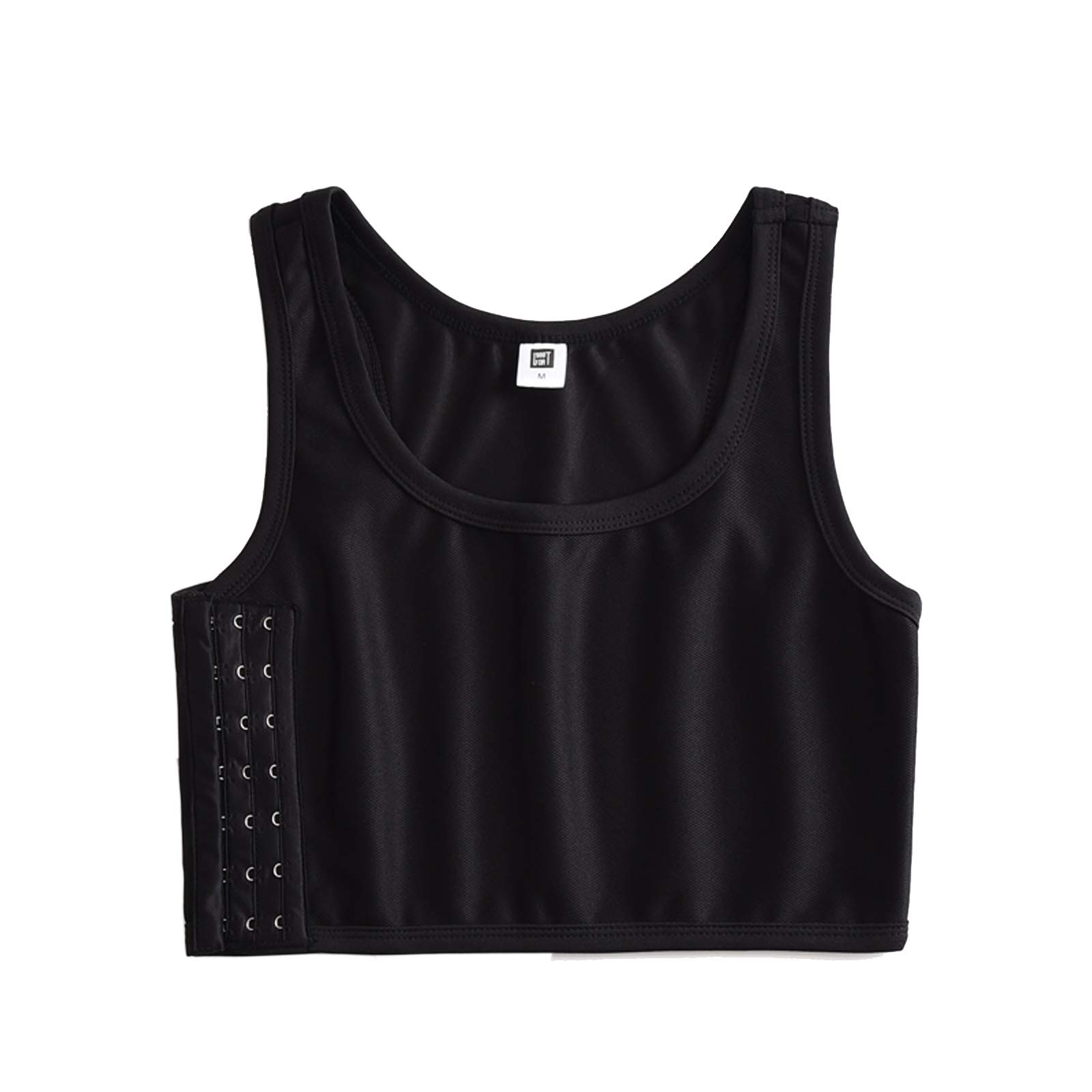 Chest Binder Tank Top Breathable Comfortable and Soft Slim Fit Trans Vest Tops Tomboy Lesbian (Black, 5XL)