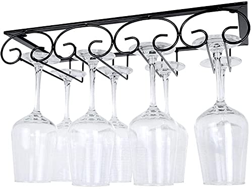 Wine Glass Rack Home Wine Rack Wine Glass Rack Hanging Upside Down Wine Cabinet Wine Rack Goblet Rack Ornaments_60×20cm (Color : Black, Size : 40x20cm)