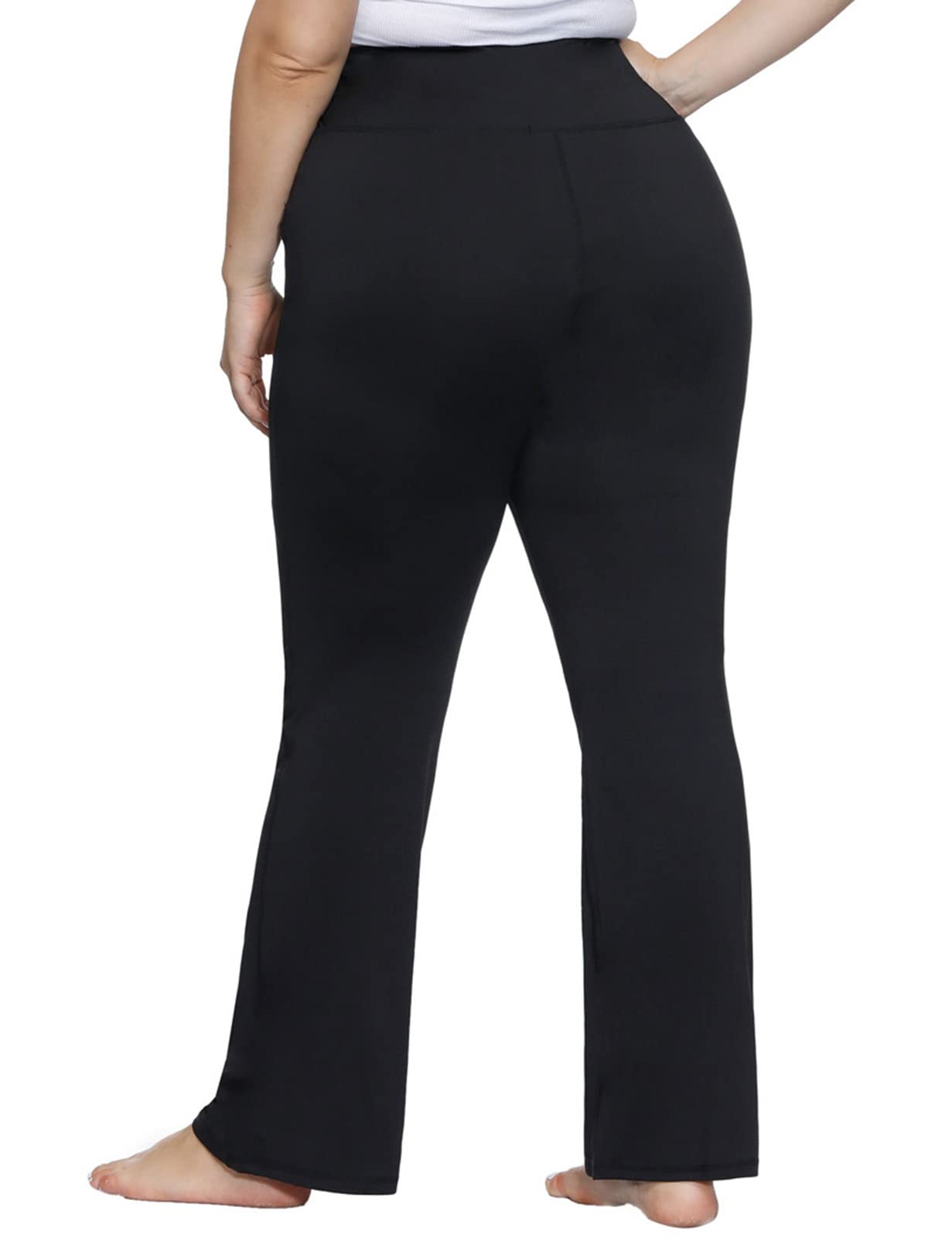 Hanna Nikole Workout Pants with Pockets High Waist Yoga Pants for Women Plus Size 24W Black