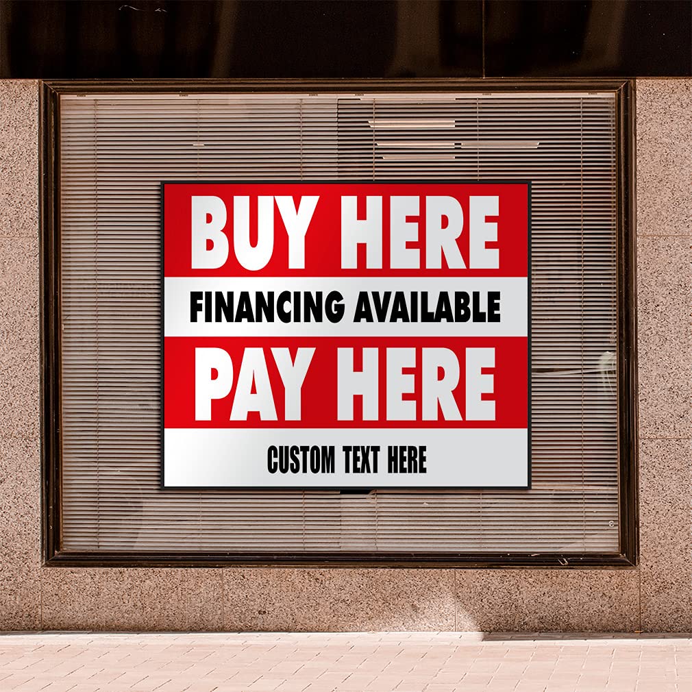 Custom Decal Stickers Multiple Sizes Buy Here Financing Available Pay Here Industrial Vinyl Safety Sign Label Financing Personalized Text Here 24x18Inches