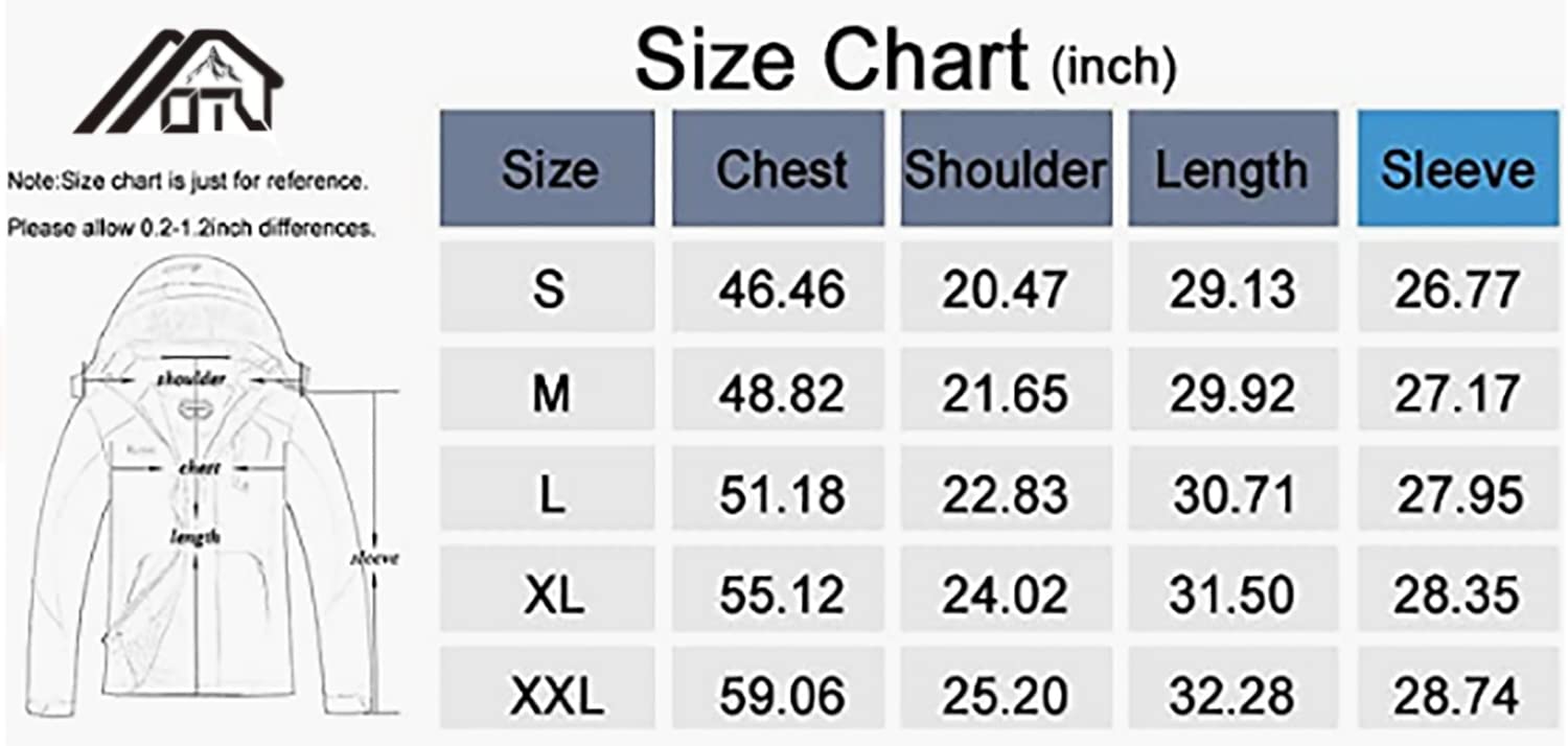 OTU Men's Waterproof Ski Jacket Snowboarding Windbreaker Warm Winter Hooded Mountain Snow Coat
