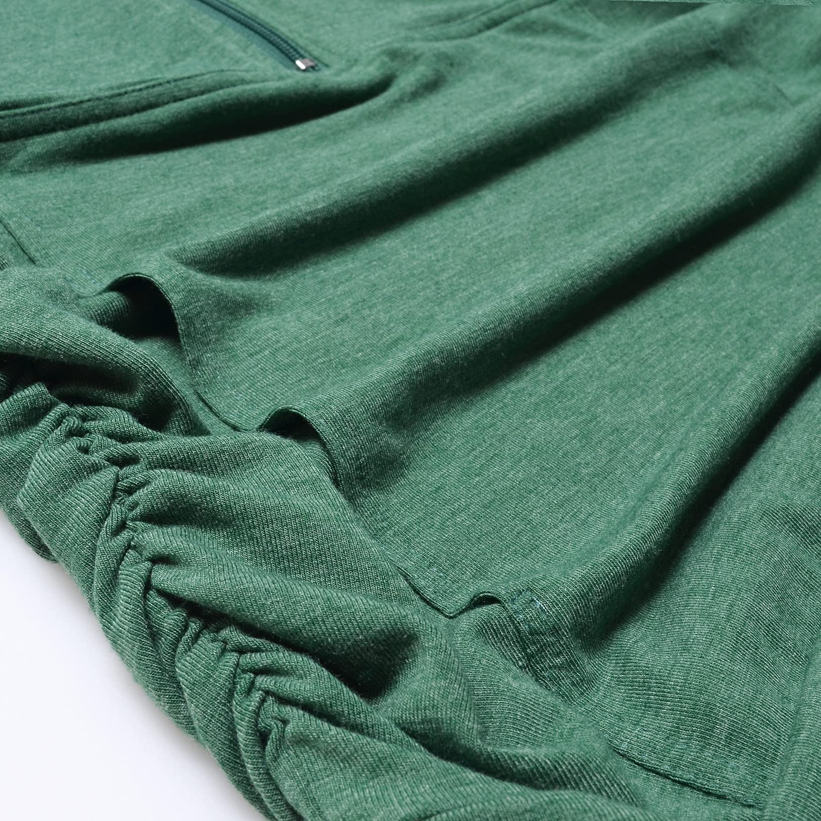 GINKANA Maternity Long Sleeve Shirt Lapel Zipper Casual Lightweight Maternity Top Shirts with Pockets,Green,S