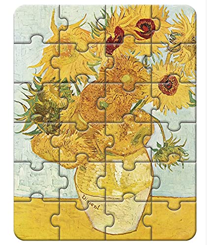 YOGEON 24 Pieces Twelve Sunflowers Puzzle, Toddler Artist Puzzles for Kids Ages 3-5, 4-8 Easy-an Intellectual Decompression Entertainment Game and Preschool Educational Learning Toys