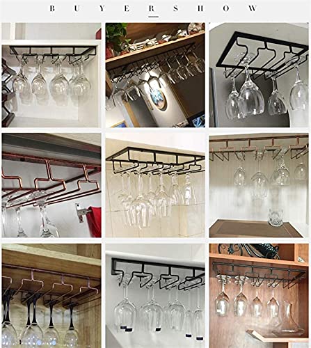 4 Rows Wine Glass Shelf, Upside-down Home Goblet Iron Art Shelf, Wine Glass Hanging Storage Rack