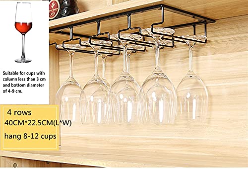 4 Rows Wine Glass Shelf, Upside-down Home Goblet Iron Art Shelf, Wine Glass Hanging Storage Rack