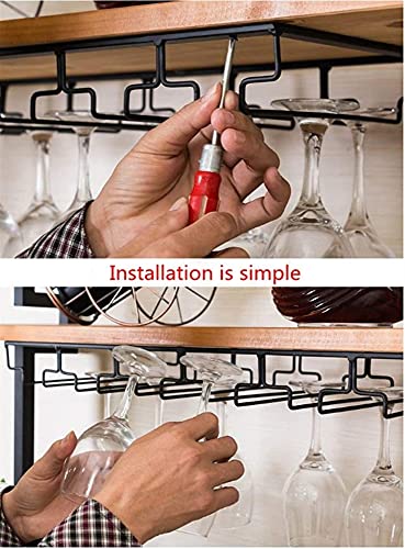 4 Rows Wine Glass Shelf, Upside-down Home Goblet Iron Art Shelf, Wine Glass Hanging Storage Rack