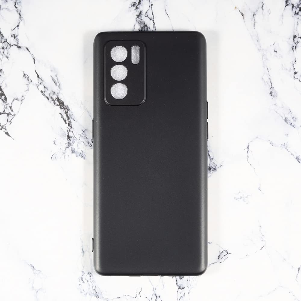 Shantime Oppo Reno 6 Pro 5G Case, Soft TPU Back Cover Shockproof Silicone Bumper Anti-Fingerprints Full-Body Protective Case Cover for Oppo Reno 6 Pro 5G (Black)