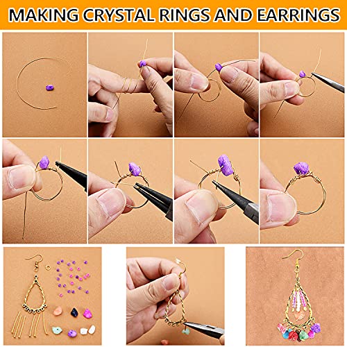Rired 27 Stone Beads for Jewelry Making Kit, Irregular Natural Gemstones Healing Crystal Loose Rocks Beads with Bracelet Earrings Making Supplies