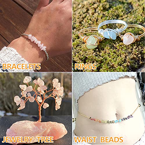 Rired 27 Stone Beads for Jewelry Making Kit, Irregular Natural Gemstones Healing Crystal Loose Rocks Beads with Bracelet Earrings Making Supplies
