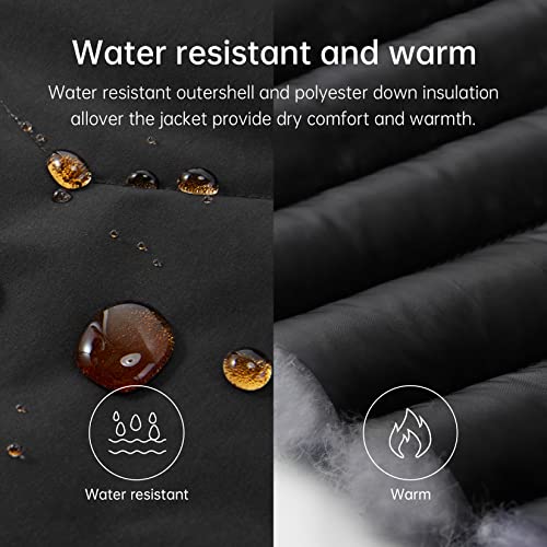 CAMEL CROWN Women's Winter Jacket Hooded Warm Quilted Insulated Puffer Jacket Long Cotton Parka Coat