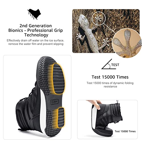 STQ Women Lightweight Winter Walking Boots Suede Insulated Hiking Booties Non-slip with Zipper Black 10