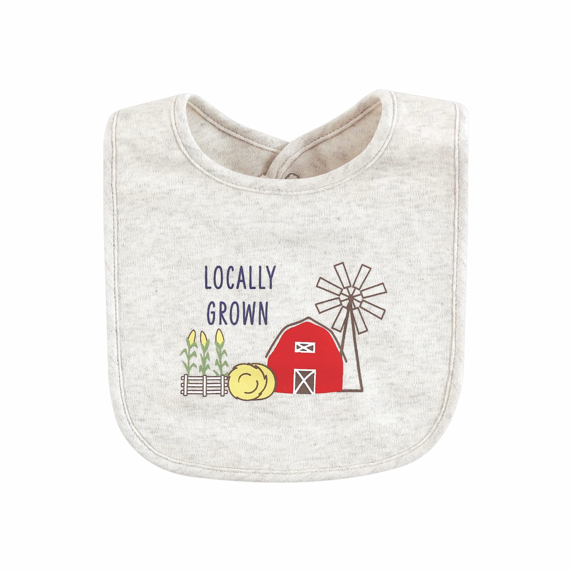 Hudson Baby Unisex Baby Cotton Bibs, Boy Farm Animals, One Size