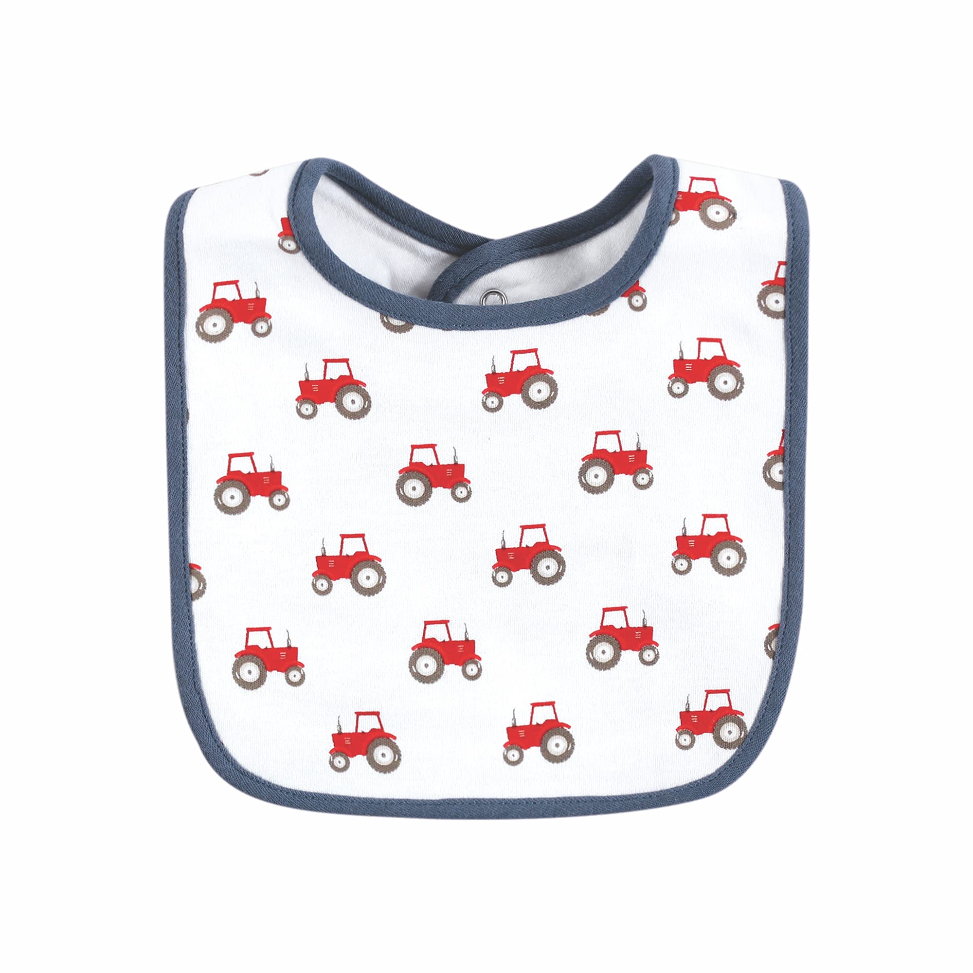 Hudson Baby Unisex Baby Cotton Bibs, Boy Farm Animals, One Size