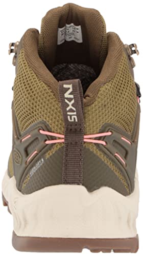 KEEN Women's NXIS Evo Mid Height Waterproof Fast Packing Hiking Boots, Olive Drab/Silver Birch, 10
