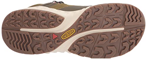 KEEN Women's NXIS Evo Mid Height Waterproof Fast Packing Hiking Boots, Olive Drab/Silver Birch, 10
