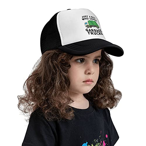 antkondnm Just A Boy Who Loves Garbage Trucks Baseball Cap Funny Trucker Hat for Boys Toddler Kids Adjustable Mesh Hat