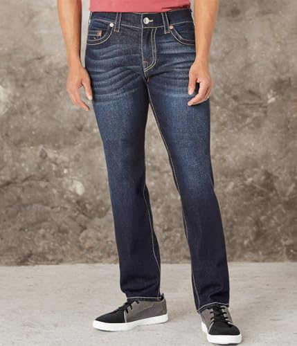 True Religion mens Rocco Skinny Fit Straight Leg Jeans, Muddy Waters, 36W x 32L US
