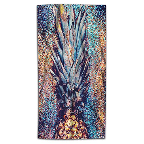 WONDERTIFY Pineapple Shine Hand Towel Tropical Fruit Luxury Glitter Sparkle Hand Towels for Bathroom, Hand & Face Washcloths 15X30 Inches