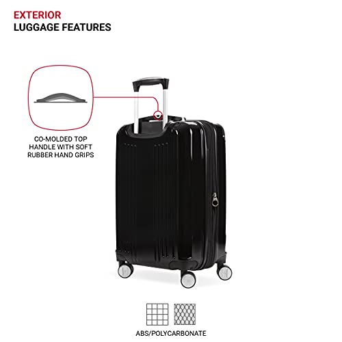 SwissGear 7786 Hardside Expandable Luggage with Spinner Wheels, Black, Carry-On 20-Inch