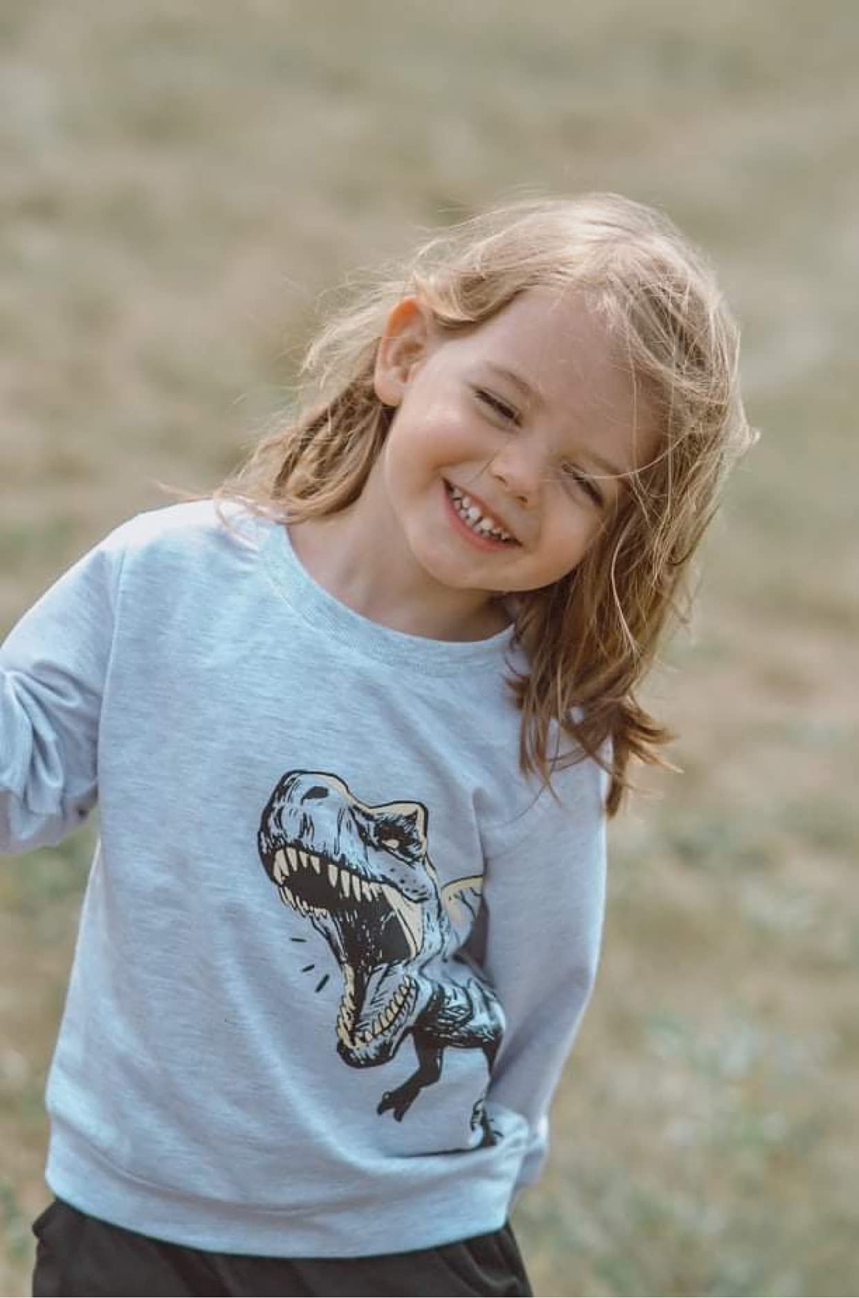 HINTINA Toddler Boy Sweatshirt Outfits Long Sleeve Dinosaur Top Pants Sweatsuit 2PCS Fall Winter Outfits Set(Light Grey, 7-8 Years)