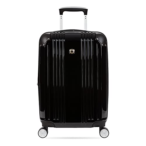 SwissGear 7786 Hardside Expandable Luggage with Spinner Wheels, Black, Carry-On 20-Inch