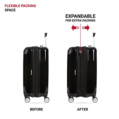 SwissGear 7786 Hardside Expandable Luggage with Spinner Wheels, Black, 2 Piece Set (20/27)