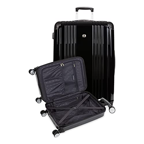 SwissGear 7786 Hardside Expandable Luggage with Spinner Wheels, Black, 2 Piece Set (20/27)
