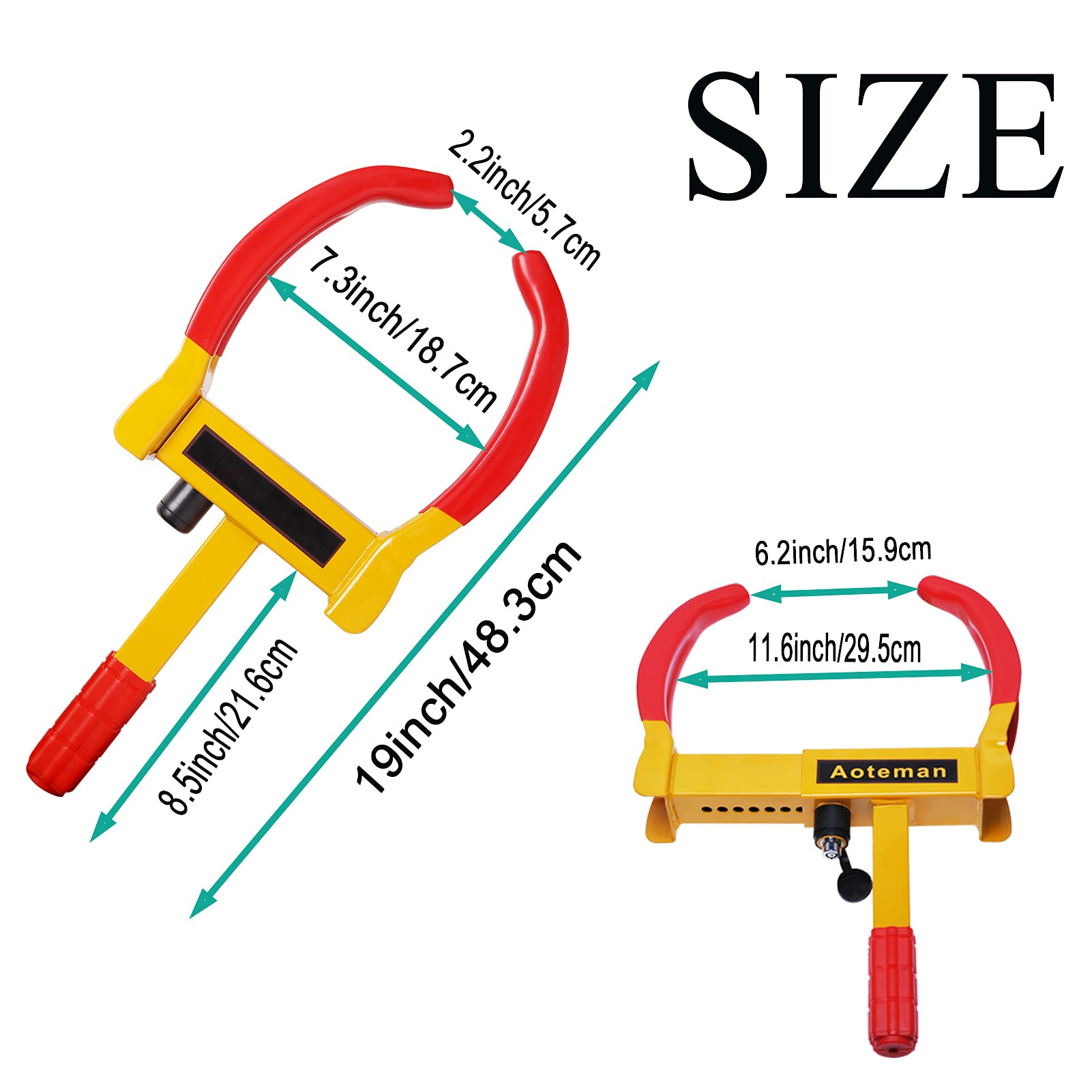 Wheel Lock Clamp Boot Tire, Wheel Clamp Lock Anti-Theft Trailer, Wheel Lock Clamp Boot Claw Stabilizer Anti Theft- Wheel Chock Lock Adjustable for Car Trailer RV Boat Auto Golf Carts,2 Packs