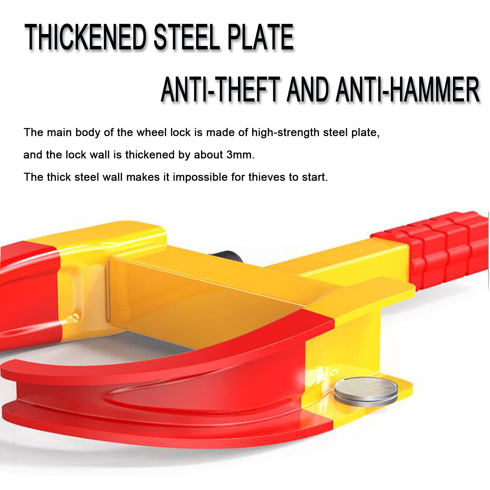 Wheel Lock Clamp Boot Tire, Wheel Clamp Lock Anti-Theft Trailer, Wheel Lock Clamp Boot Claw Stabilizer Anti Theft- Wheel Chock Lock Adjustable for Car Trailer RV Boat Auto Golf Carts,2 Packs