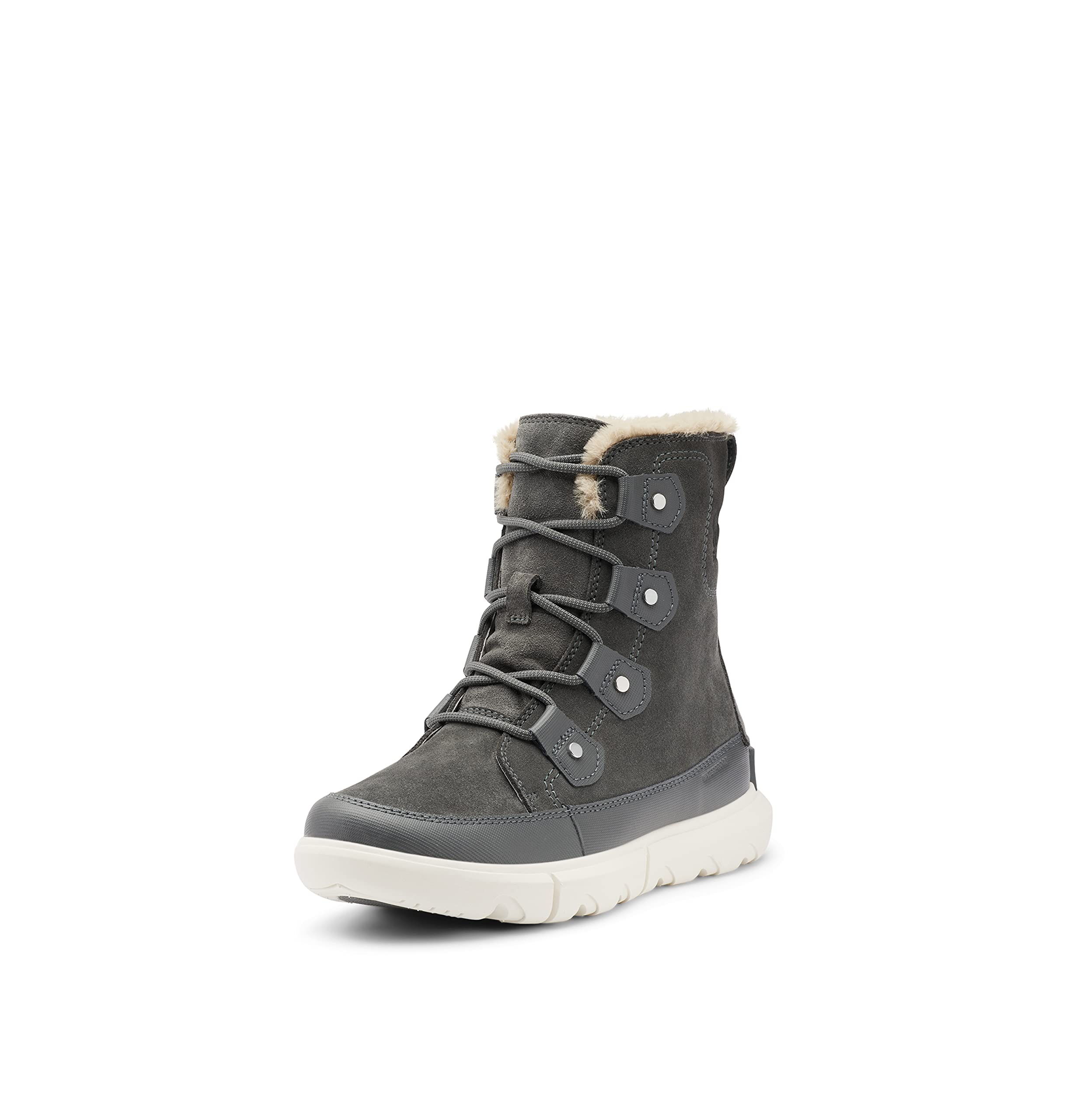 Sorel Women's Explorer II Joan Faux Fur Waterproof Boot - Grill, Fawn - Size 10
