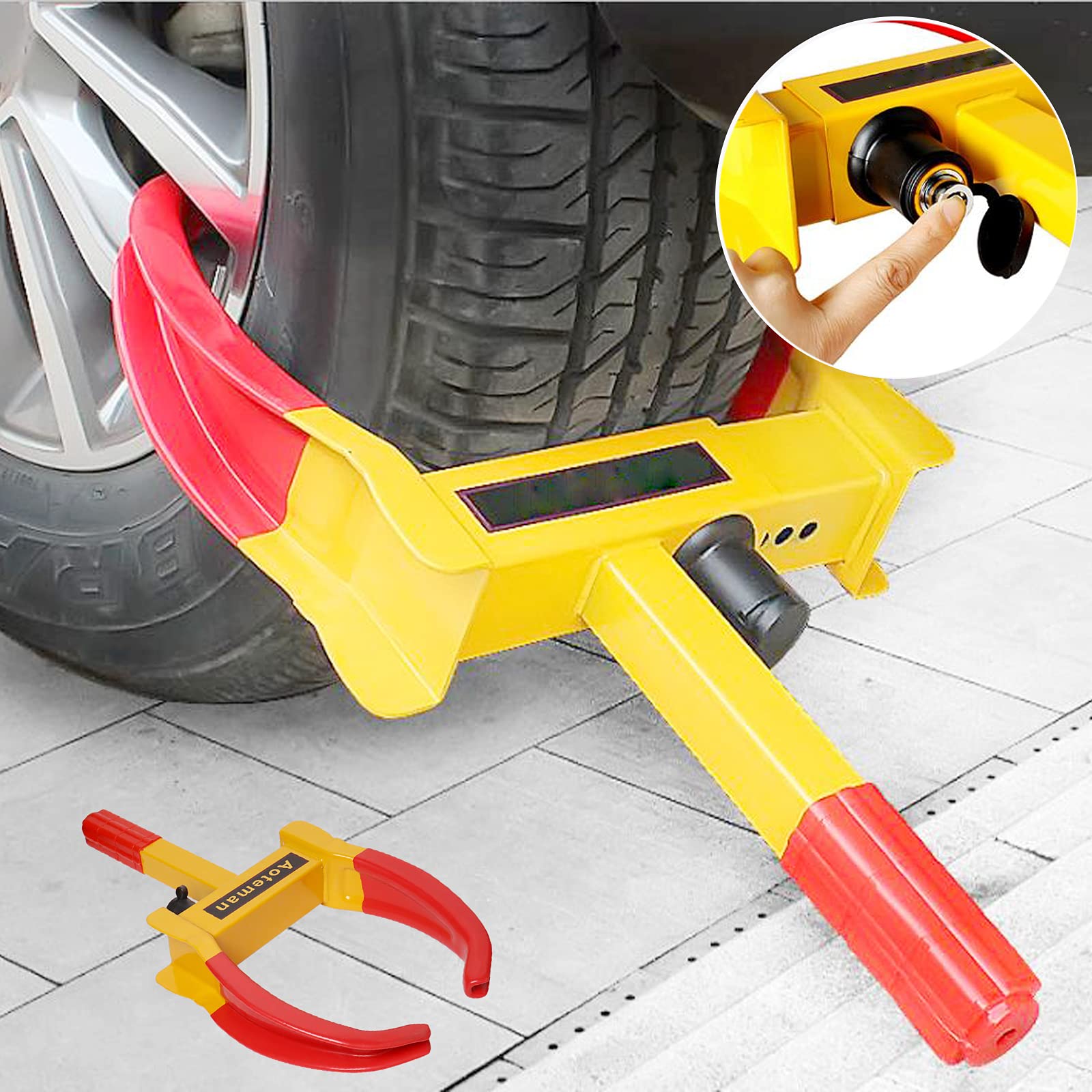 Wheel Lock Clamp Boot Tire, Wheel Clamp Lock Anti-Theft Trailer, Wheel Lock Clamp Boot Claw Stabilizer Anti Theft- Wheel Chock Lock Adjustable for Car Trailer RV Boat Auto Golf Carts,2 Packs
