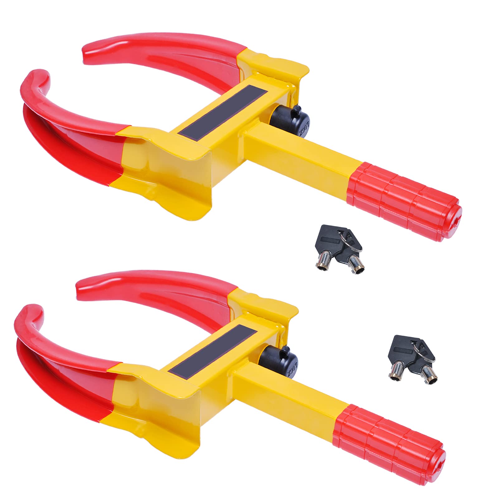 Wheel Lock Clamp Boot Tire, Wheel Clamp Lock Anti-Theft Trailer, Wheel Lock Clamp Boot Claw Stabilizer Anti Theft- Wheel Chock Lock Adjustable for Car Trailer RV Boat Auto Golf Carts,2 Packs