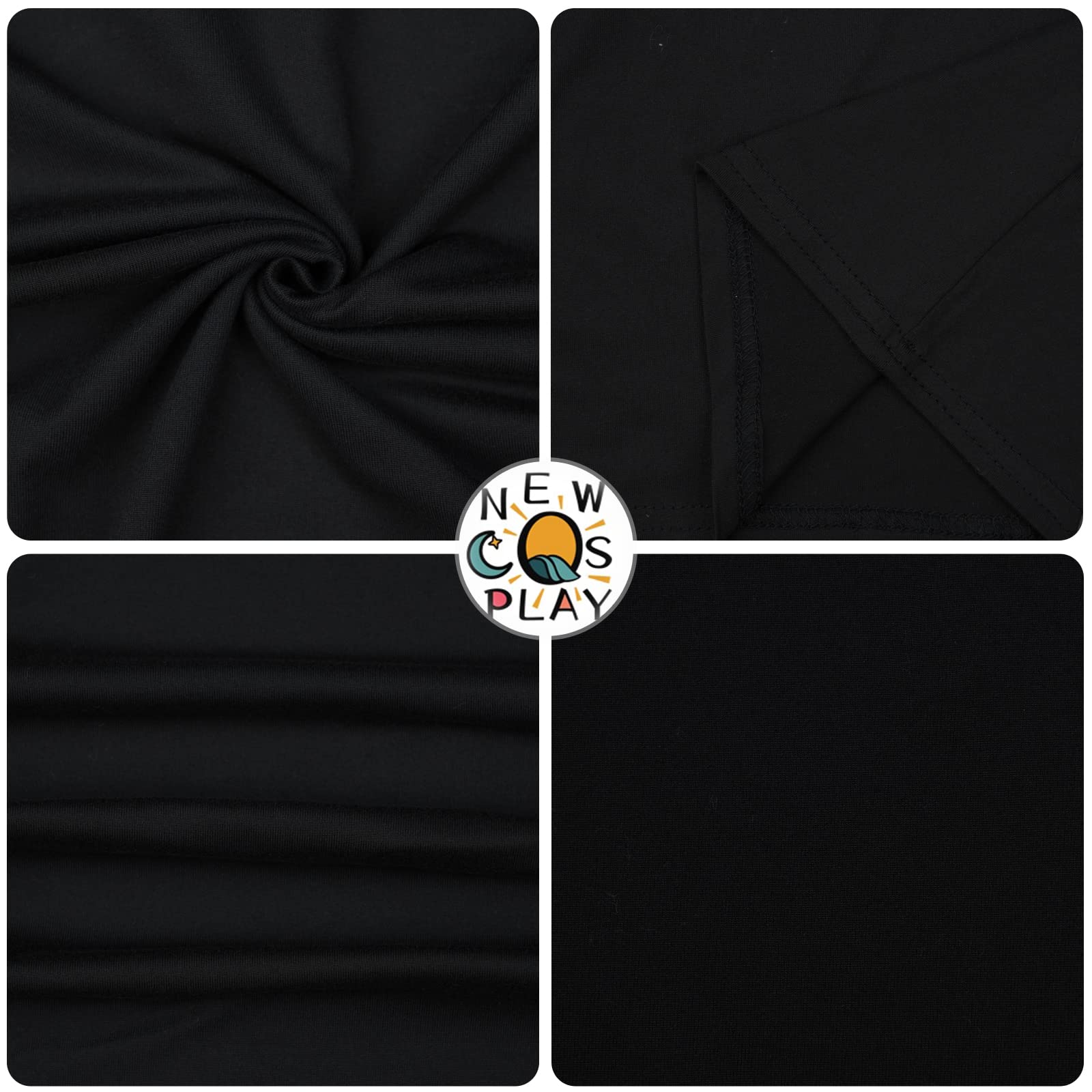 NEWCOSPLAY Women's Comfy Pajama Pants Casual Drawstring Palazzo Lounge Wide Leg Pants (Pure-Black, Large)