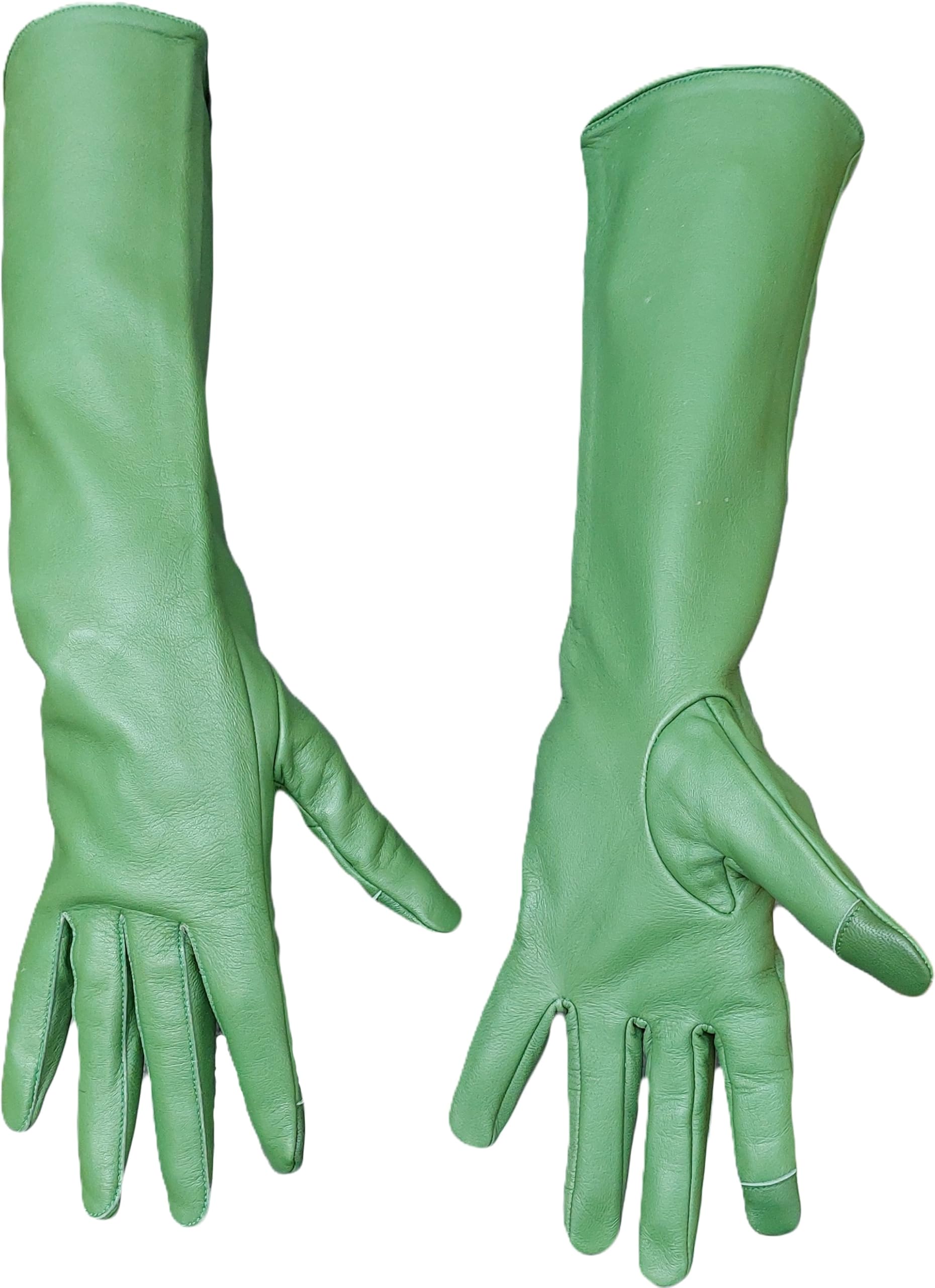 LEATHER LH HANDS Women's Unlined Genuine Sheep Leather Elbow Length Party Dress Gloves (40-42 cm) Long