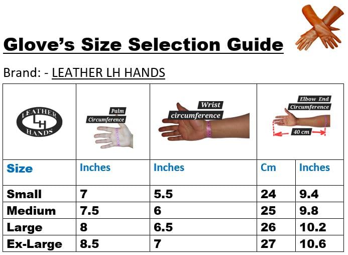 LEATHER LH HANDS Women's Unlined Genuine Sheep Leather Elbow Length Party Dress Gloves (40-42 cm) Long
