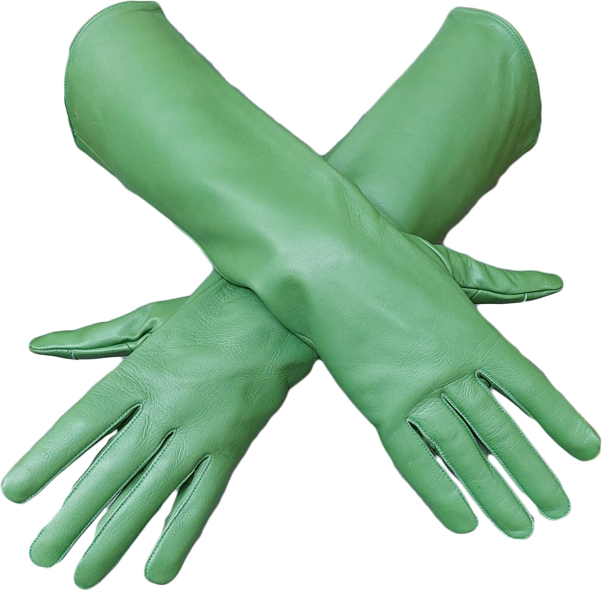 LEATHER LH HANDS Women's Unlined Genuine Sheep Leather Elbow Length Party Dress Gloves (40-42 cm) Long
