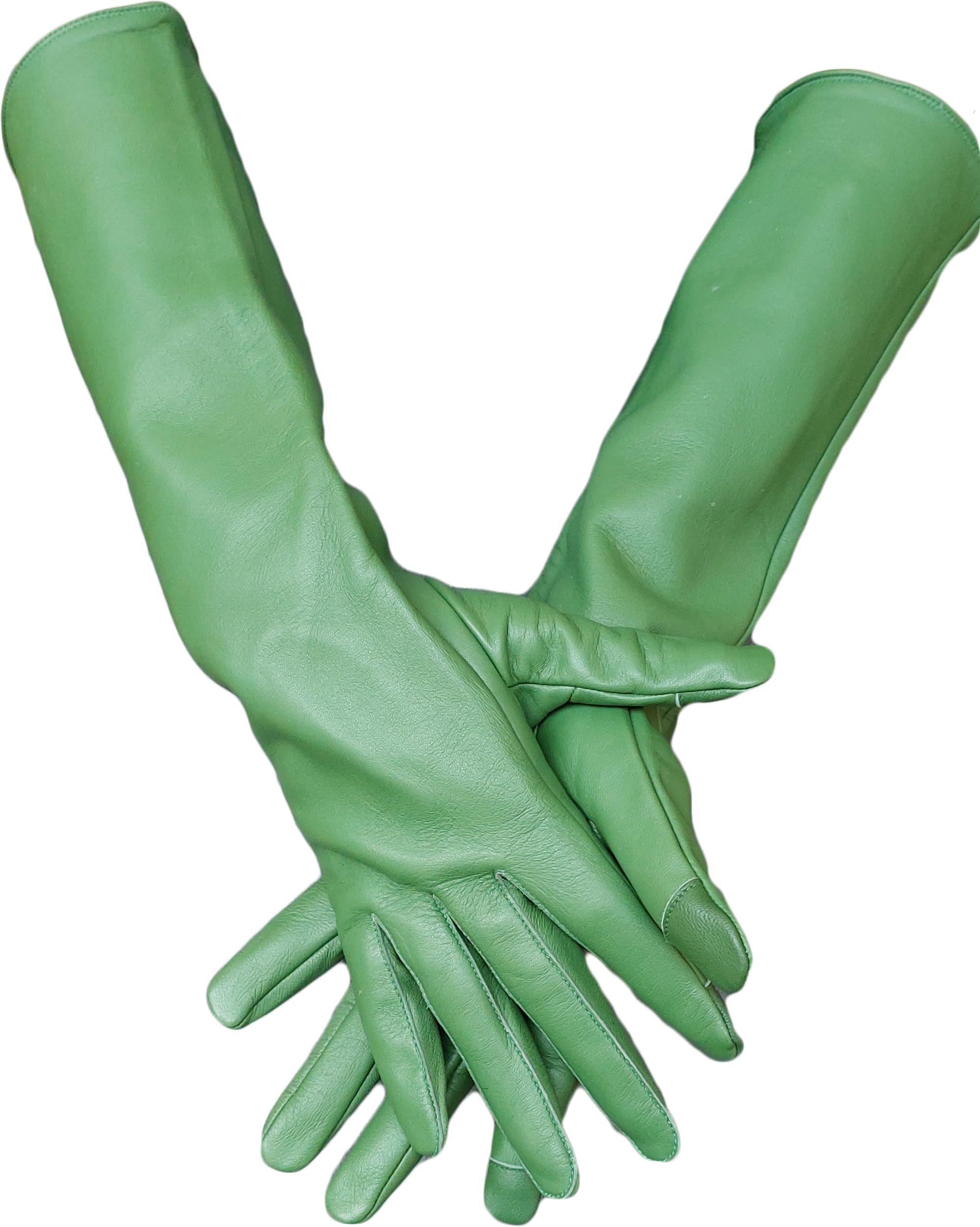 LEATHER LH HANDS Women's Unlined Genuine Sheep Leather Elbow Length Party Dress Gloves (40-42 cm) Long