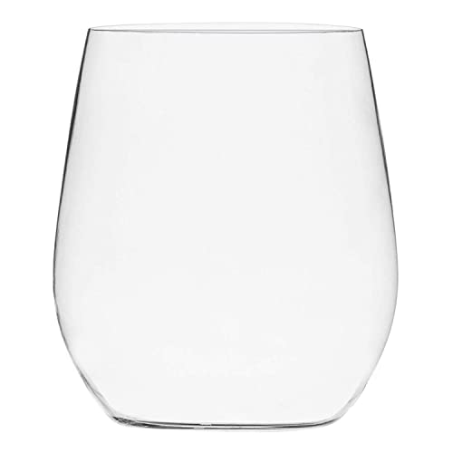 Munfix 48 Pack Plastic Stemless Wine Glasses Disposable 12 Oz Clear Plastic Wine Cups Shatterproof Recyclable and BPA-Free