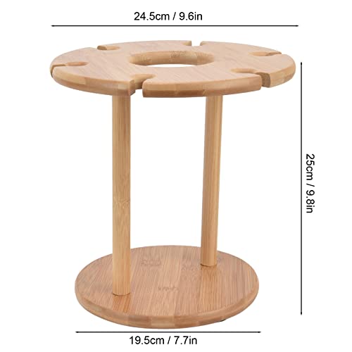 Kadimendium Wooden Wine Storage Stand, Easy to Install Bamboo Wine Glass Stand Convenient for Kitchen for Living Room